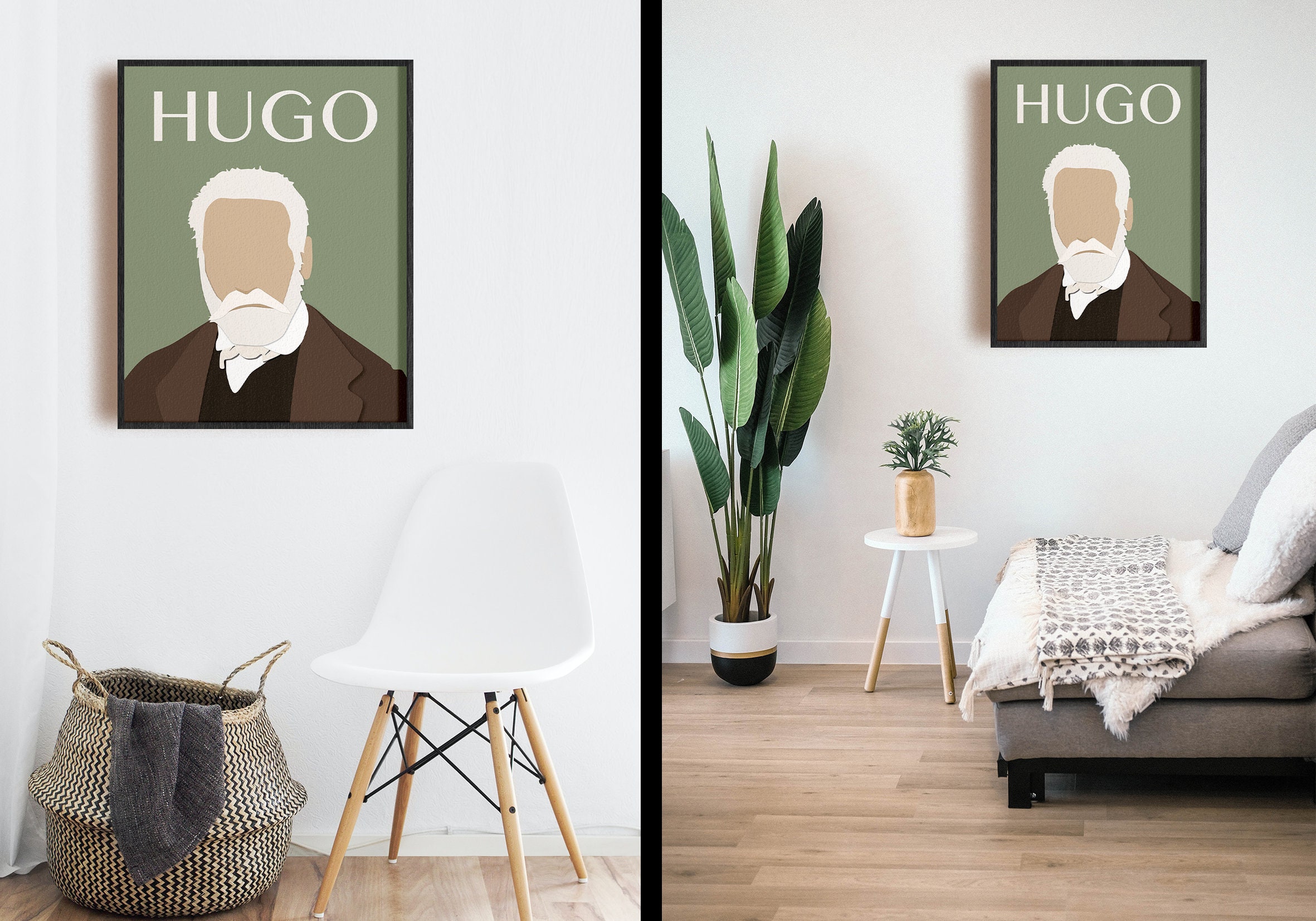 Victor Hugo Print | Hugo Poster | Minimalist Author Portrait (digital ...
