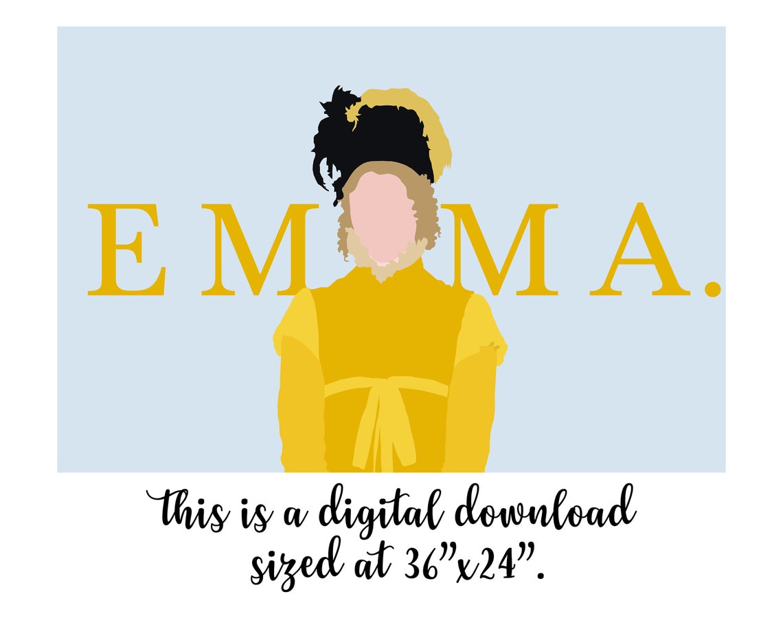 EMMA 2020 Movie Poster Jane Austen Print Minimalist Literary Print - Etsy