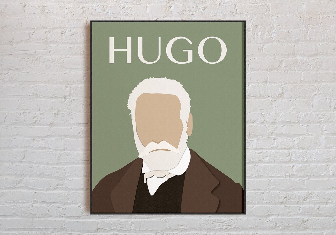 Victor Hugo Print | Hugo Poster | Minimalist Author Portrait (digital ...