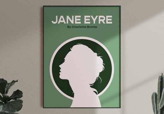 Jane Eyre Book Cover Print Charlotte Bronte Author Poster | Etsy