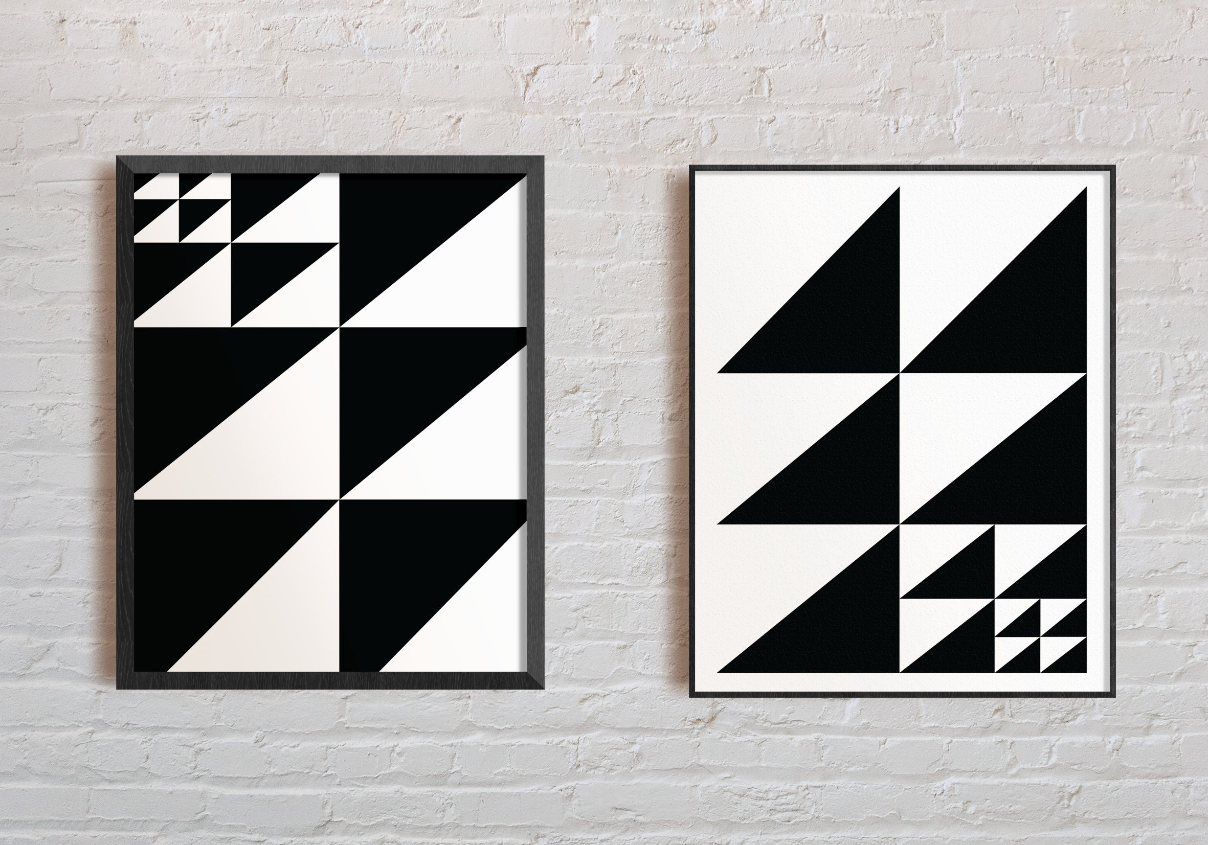 Minimalist Stacked Triangles Print Geometric Wall Hanging for Home ...