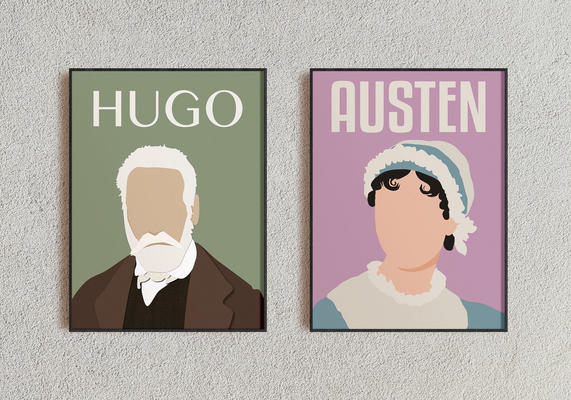 Victor Hugo Print | Hugo Poster | Minimalist Author Portrait (digital ...