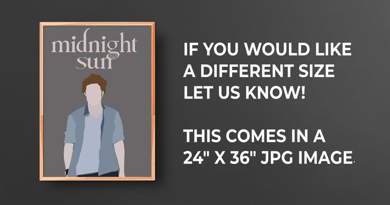 Midnight Sun Poster | Twilight Saga Wall Art | Minimalist Edward Cullen ...