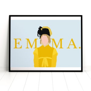 EMMA 2020 Movie Poster | Jane Austen Print | Minimalist Literary Print ...