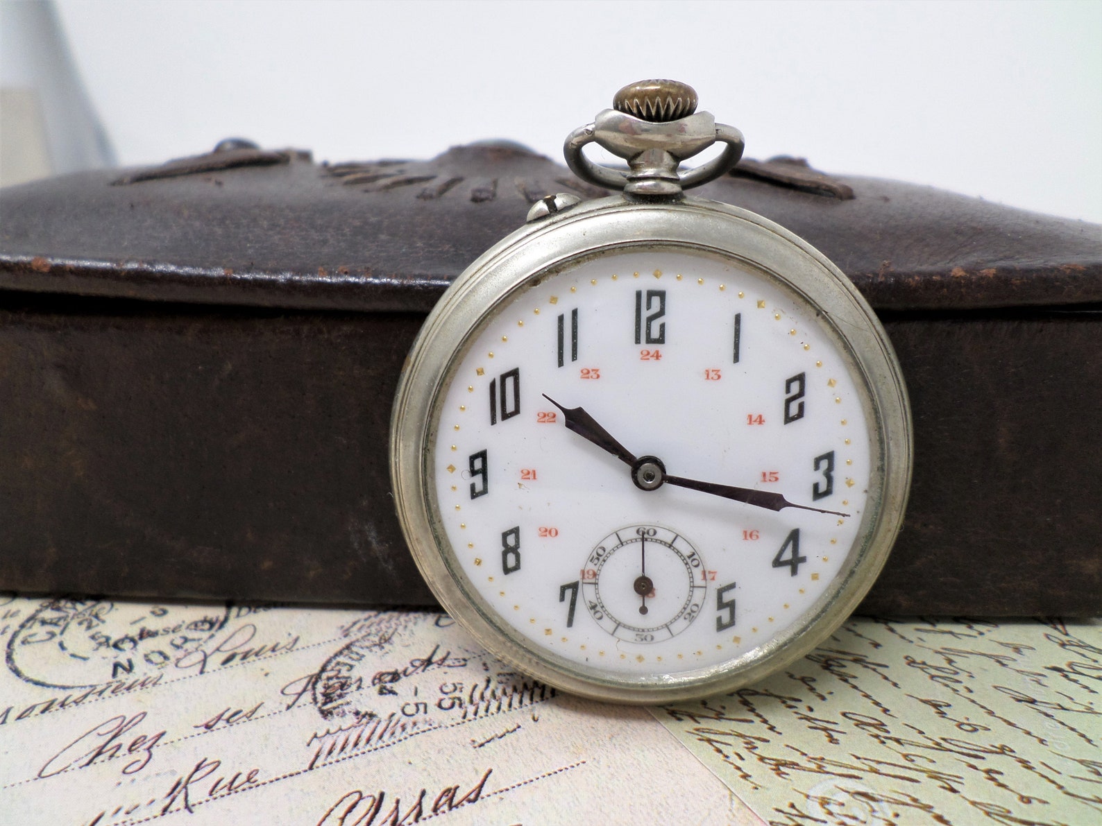 Antique Pocket Watch, Vintage French Man's Pocket Watch With Mechanical ...