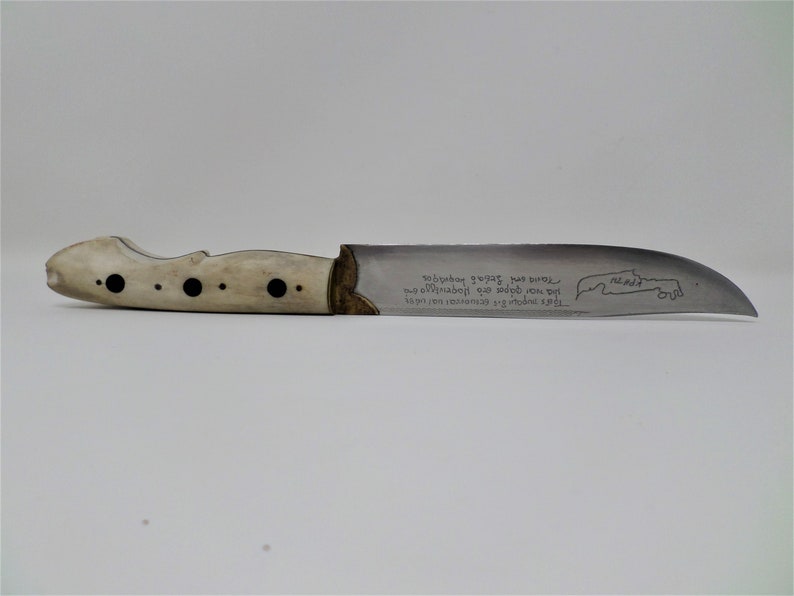 Vintage Greek Knife With Bone Handle Souvenir From Crete | Etsy