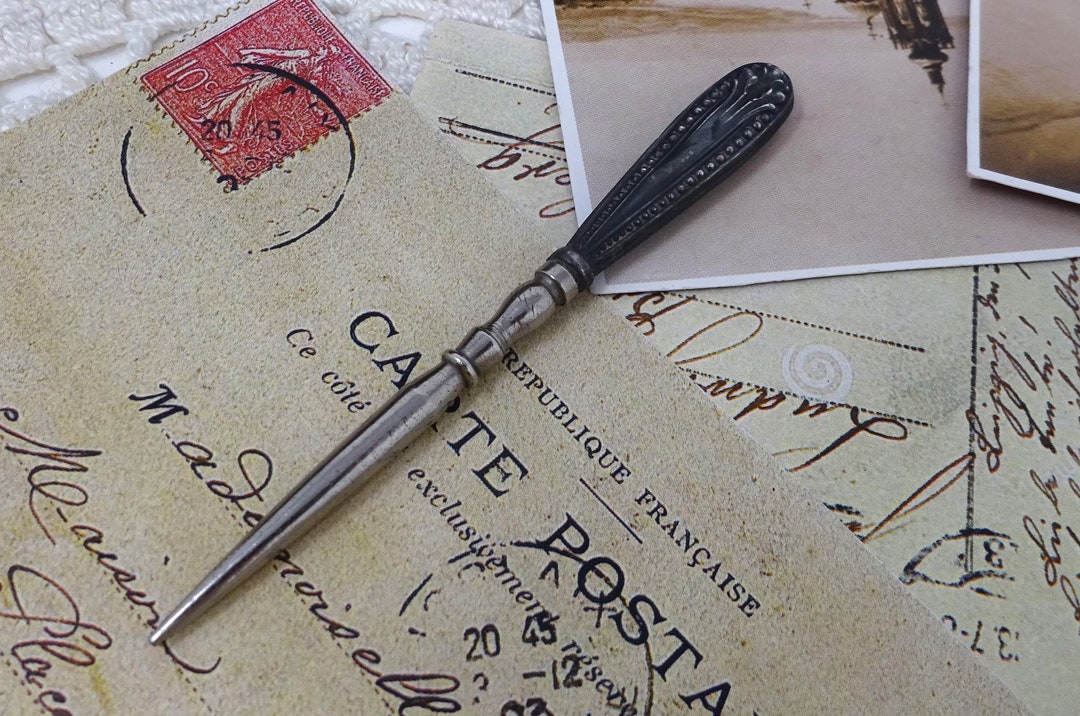Vintage Paper Awl With Silver Handle Small Leather Craft Awl - Etsy