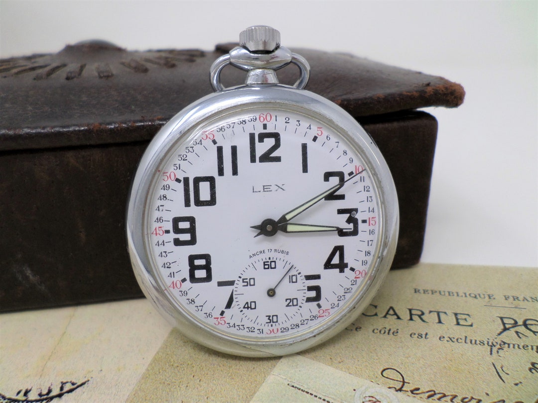 French Pocket Watch LEX, Vintage Mechanical Men's Watch, Incabloc ...
