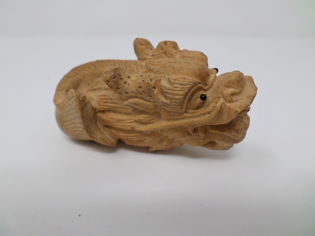 Dragon Fish Statue, Chinese Netsuke Figure, Wealth Power Mascot ...