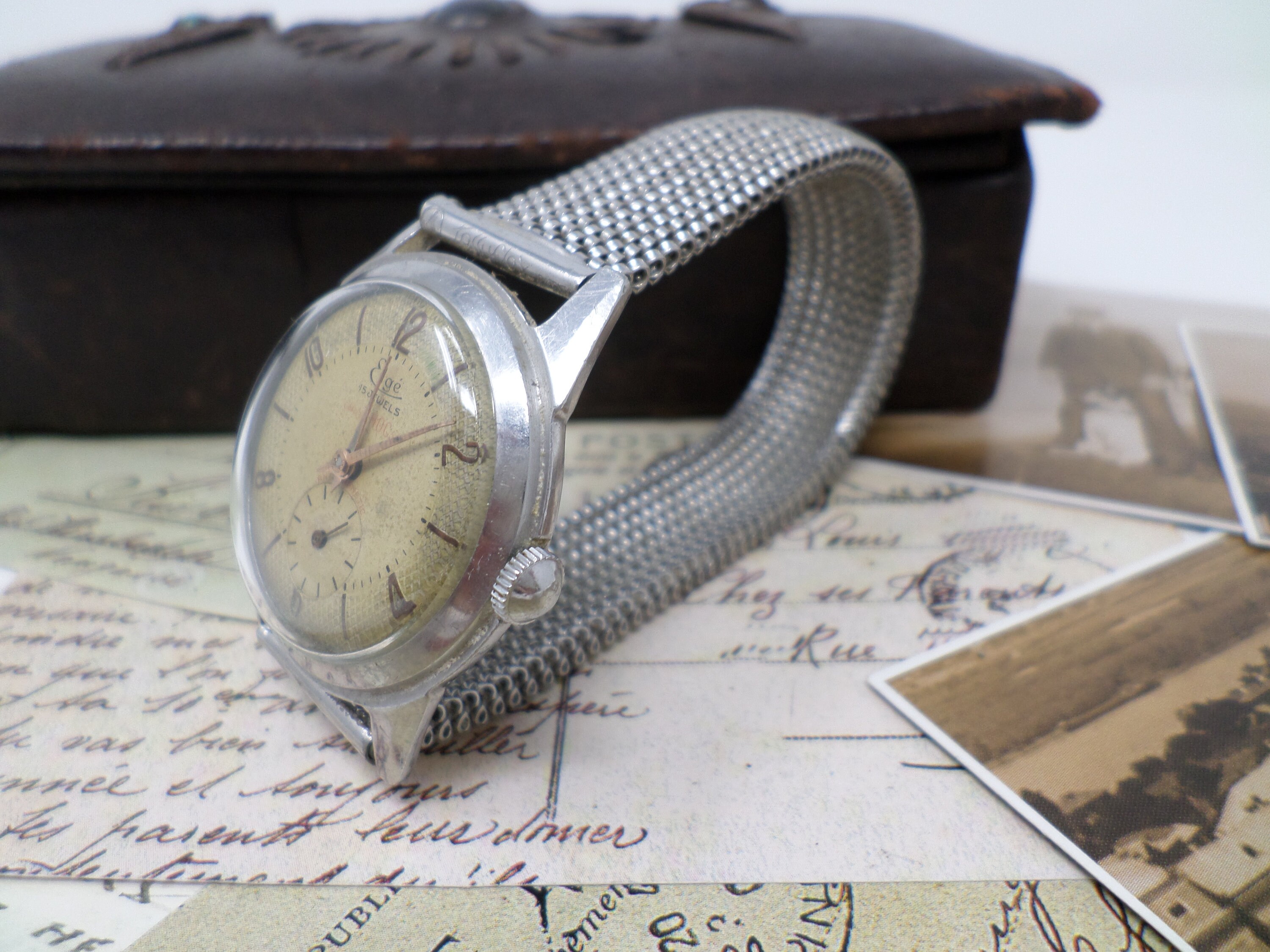 ELGE Vintage Mens Wrist Watch All Stainless Steel 15 Jewels - Etsy