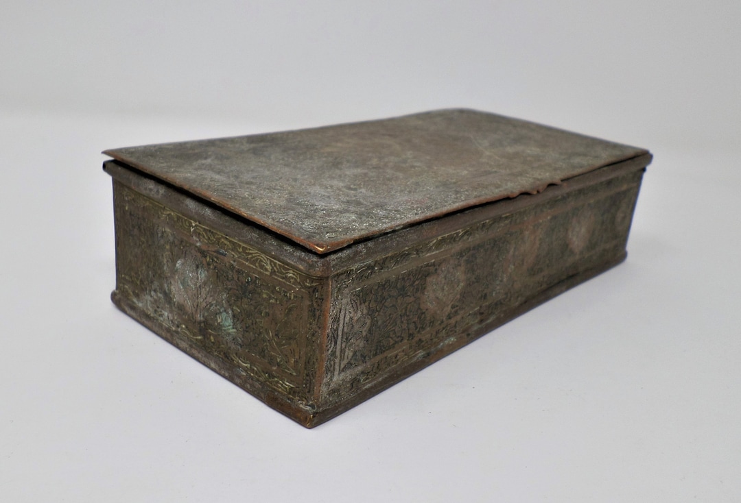 Antique Brass Box, Vintage Ornate Trinket Box, Old Jewelry Ring Box ...
