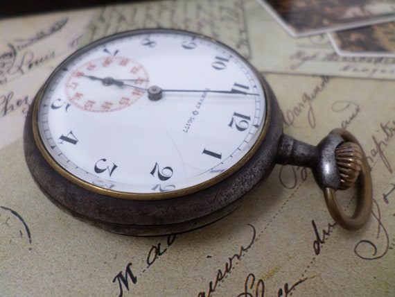 Swiss Dual Time Pocket Watch, Vintage Pocket Watch wi… - Gem