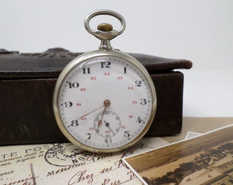 Vintage Pocket Watch unic With Porcelain Dial | Etsy
