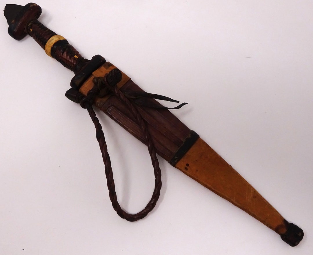 Antique Tuareg Dagger With Leather Sheath, Bedouin Dagger, Knife North ...