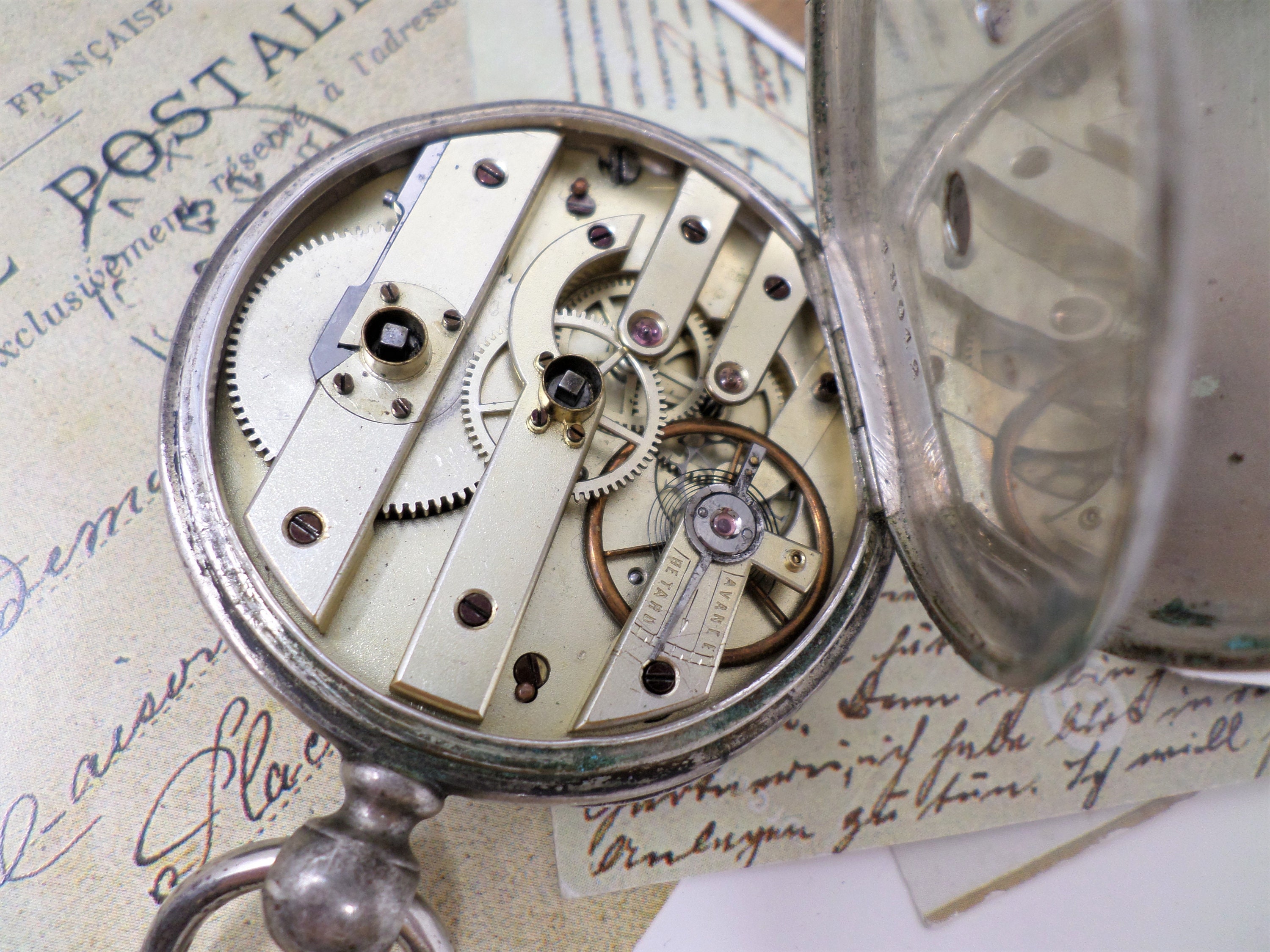 Antique Key Wind Pocket Watch With Porcelain Dial and Silver - Etsy
