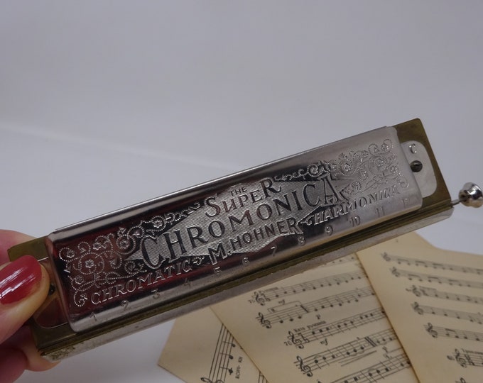 Vintage Harmonica M.HOHNER the Super Chromonica, Chromatic Harmonica ...