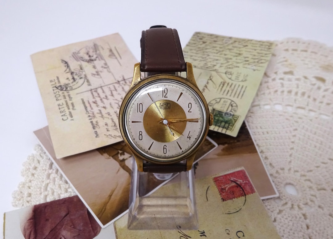 Vintage UMF Ruhla Watch - Late 1970s GDR Mechanical Timepiece - 37mm ...