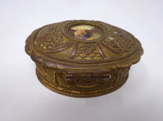 Vintage Brass Box, Small Antique Ornate Trinket Box, … - Gem