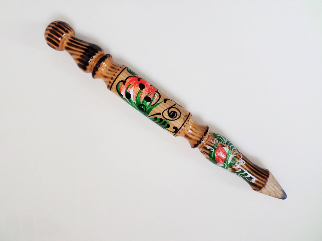 Vintage Large Pencil, Russian Big Wooden Pencil, Hand Painted Pencil ...