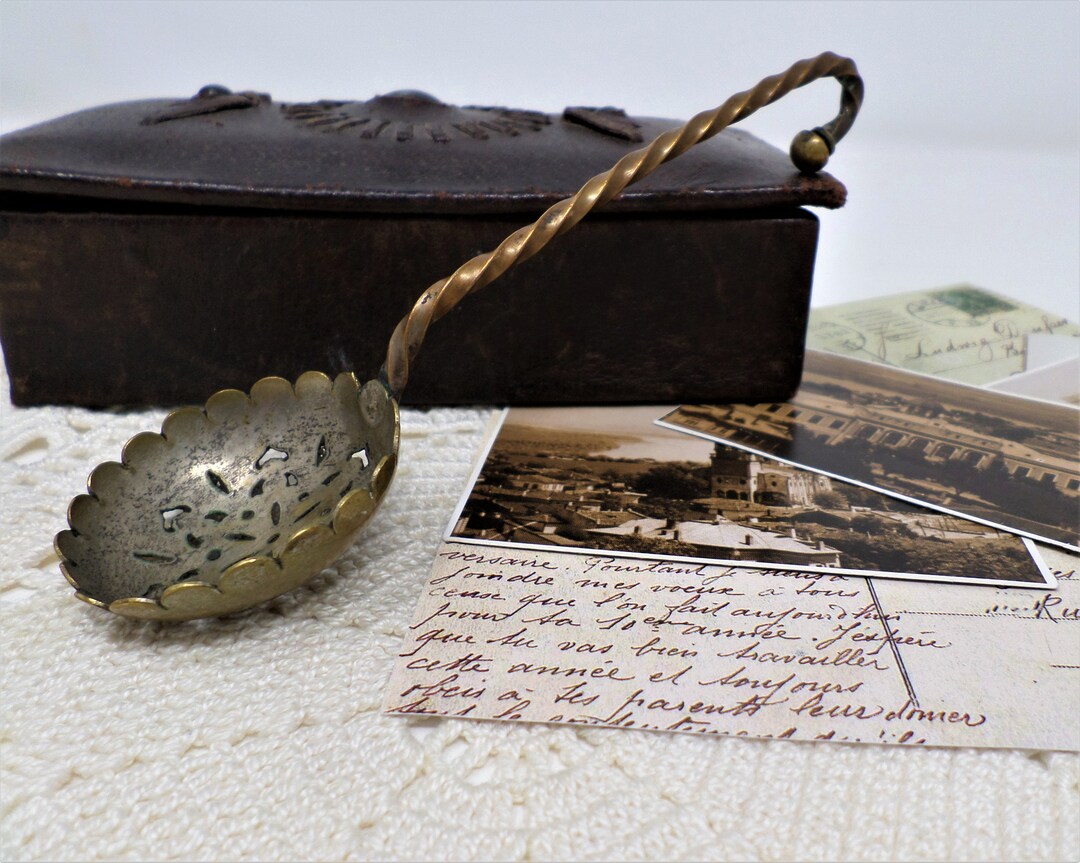 Vintage Sugar Sifter Spoon, Antique Copper Silvered Sifting Spoon With ...