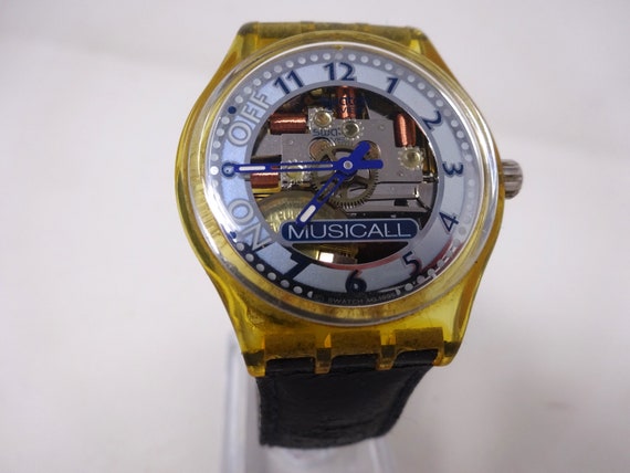 1996 Musical SWATCH Watch Blue Through SLK110 Melody … - Gem