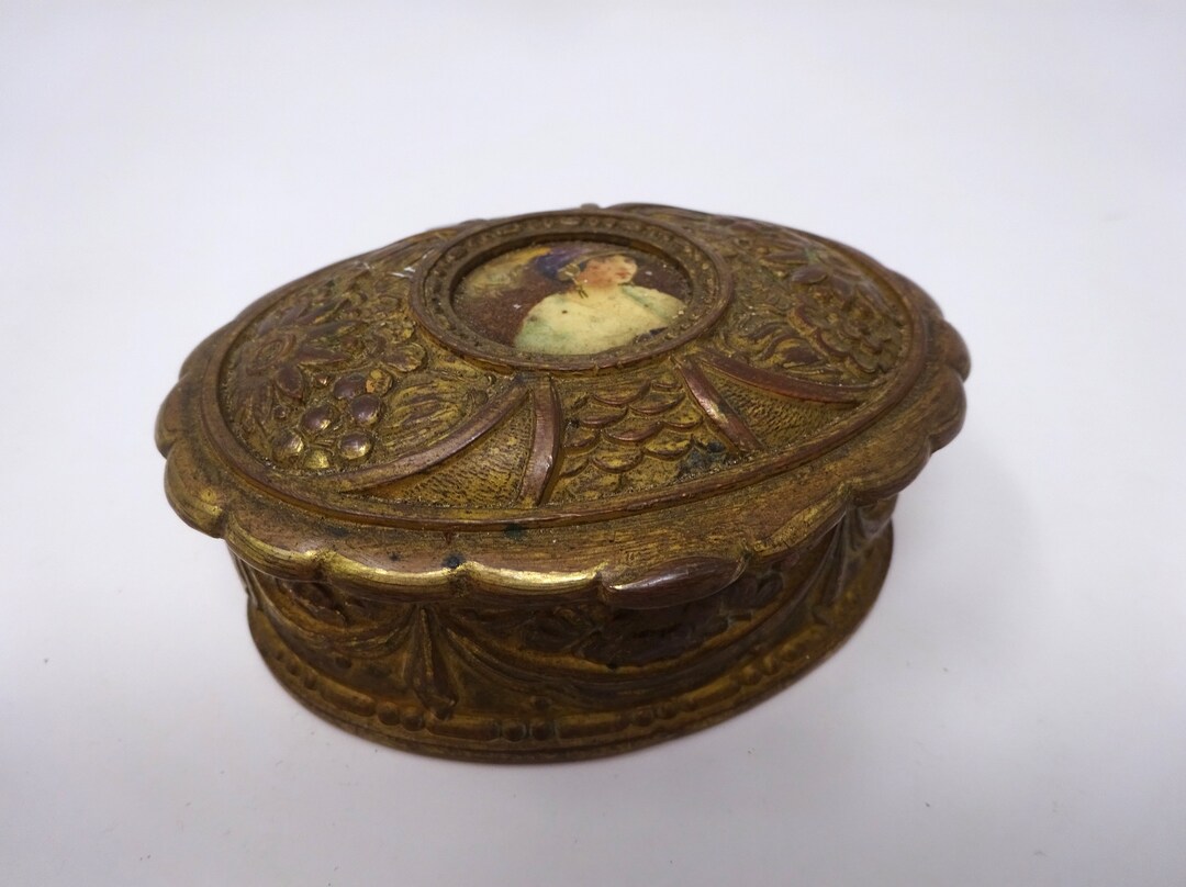Vintage Brass Box, Small Antique Ornate Trinket Box, Old Jewelry Ring ...