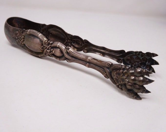 Vintage Sugar Tongs W/h Lion Claw Feet, Silver Plated Ornate French Ice ...