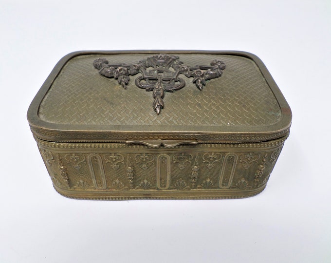 Vintage Brass Box, Antique Ornate Trinket Box, Old Jewelry Ring Box ...