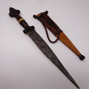 Antique Tuareg Dagger With Leather Sheath, Bedouin Dagger, Knife North ...
