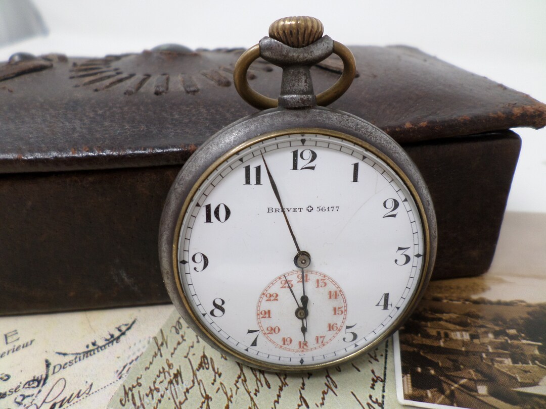 Swiss Dual Time Pocket Watch Vintage Pocket Watch With - Etsy
