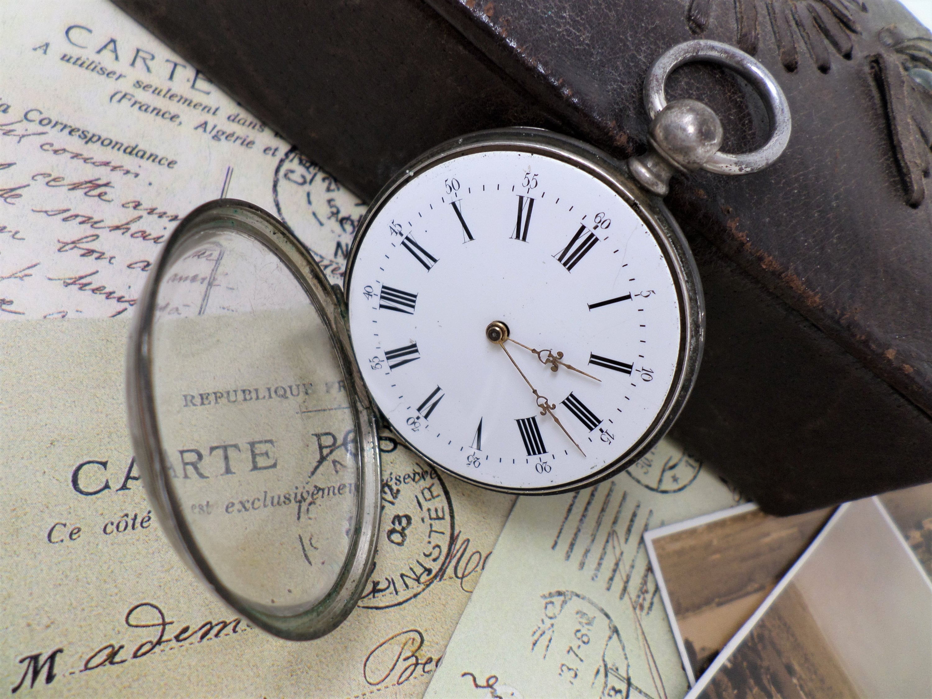 Antique Key Wind Pocket Watch With Porcelain Dial and Silver - Etsy