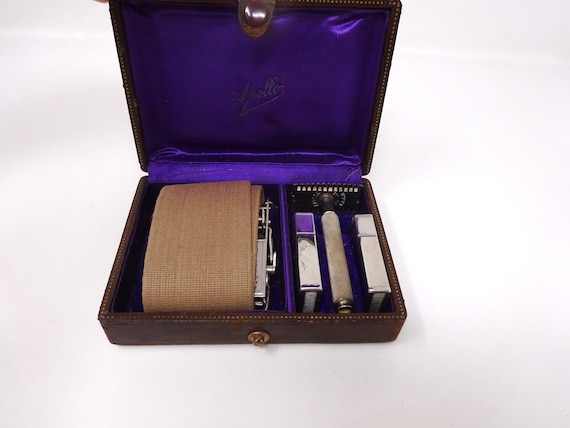 Vintage Apollo Shaving Kit with Safety Razor, Travel … - Gem