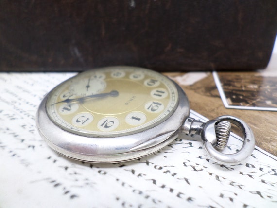 Silver Pocket Watch UNIC, Vintage French Pocket Watch… - Gem