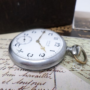 Vintage Pocket Watch "unic" With Porcelain Dial, French Antique Men's ...