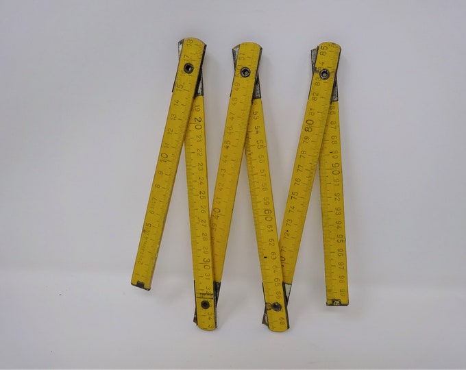 Vintage Wooden Folding Ruler, Antique Folding Metre, 100 Cm Wood Old ...