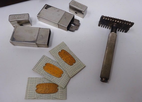 Vintage Apollo Shaving Kit with Safety Razor, Travel … - Gem