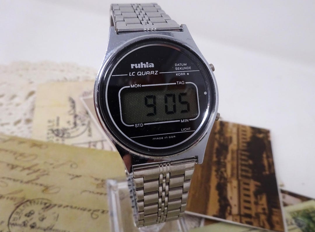 RUHLA Digital Mens Wrist Watch, Vintage German LCD Quartz Еlectronic ...