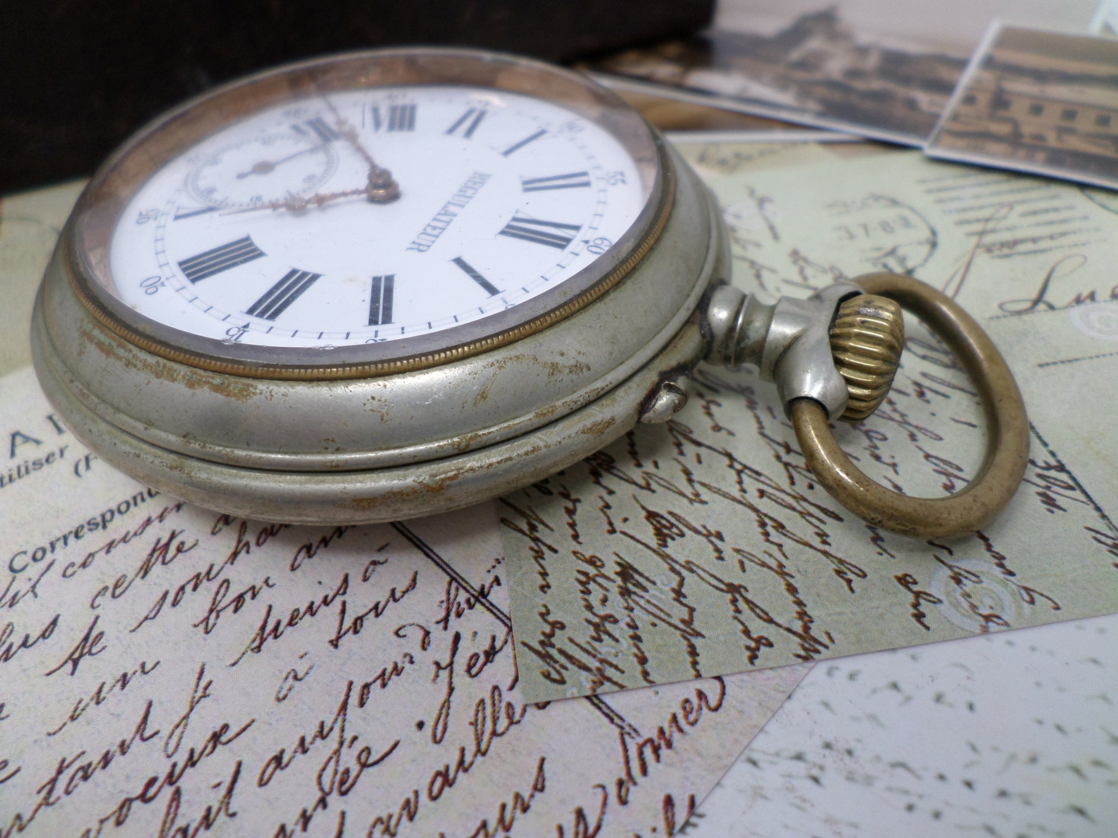 Antique REGULATEUR Pocket Watch, Vintage French Mens Watch, Working ...