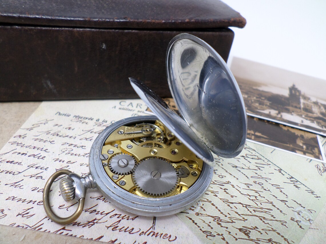 Vintage Pocket Watch unic With Porcelain Dial | Etsy