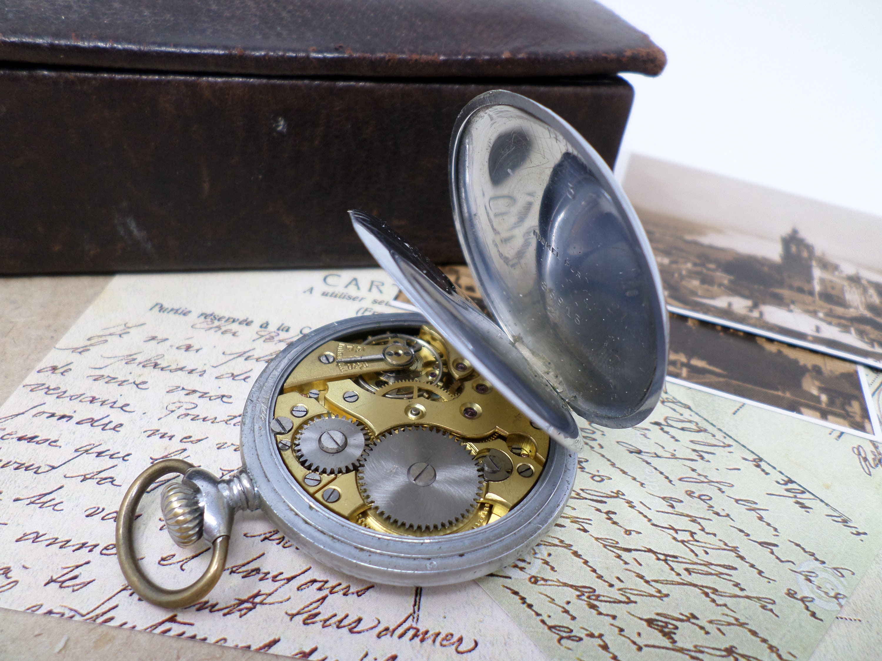 Vintage Pocket Watch unic With Porcelain Dial | Etsy