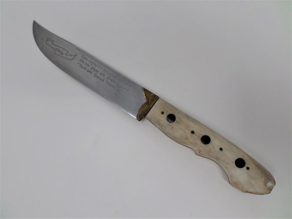 Vintage Greek Knife With Bone Handle Souvenir From Crete | Etsy