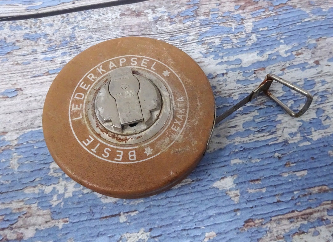 Vintage Tape Measure 20 Meter, Old Brass Leather Measuring Tape ...