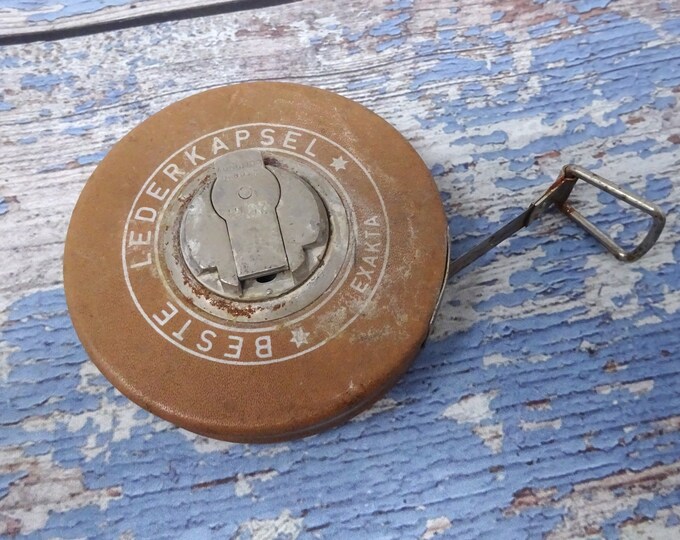 Vintage Tape Measure 20 Meter, Old Brass Leather Measuring Tape ...