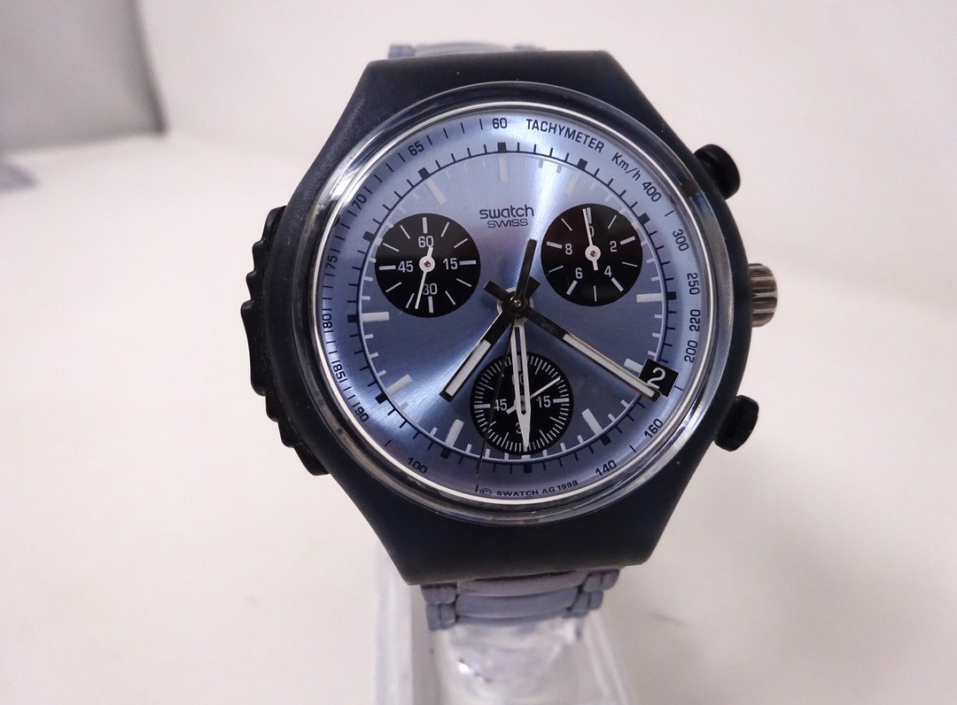 Rare 1999 SWATCH Wristwatch Chrono Alarm SOI402 - TEAMWORK, Swiss Mens ...