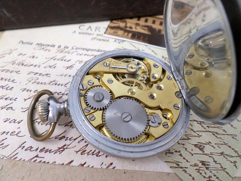 Vintage Pocket Watch "unic" With Porcelain Dial, French Antique Men's ...