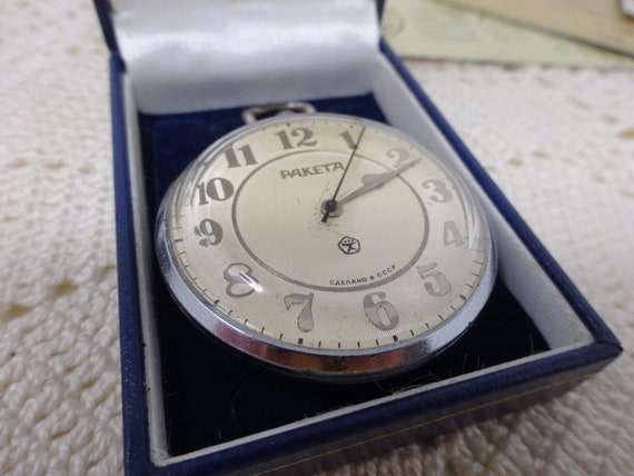 Raketa Russian Pocket Watch, Vintage Mechanical Pocke… - Gem
