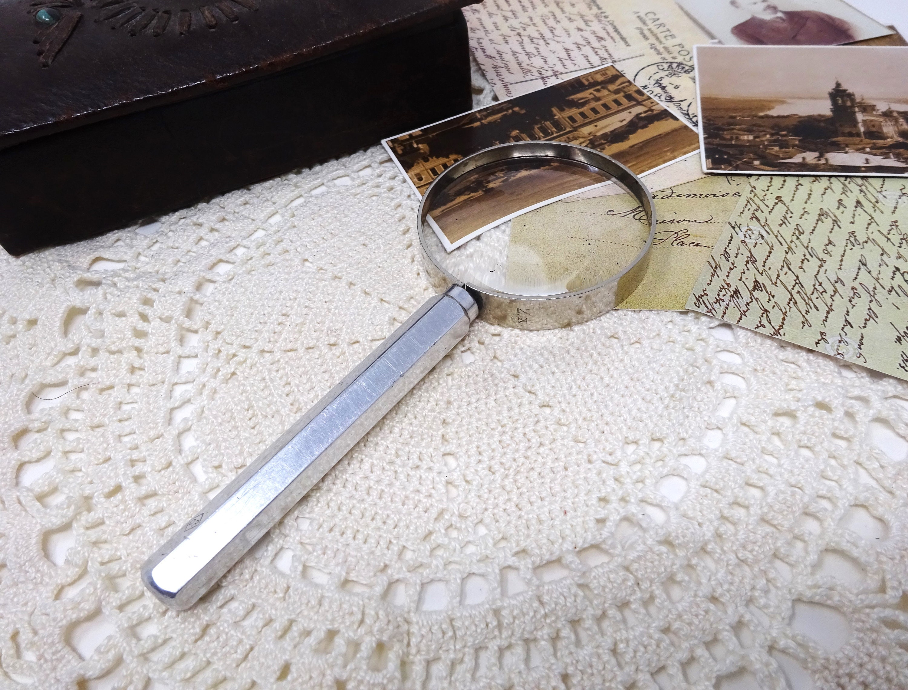Vintage Magnifying Glass Old Magnifier Reading Glass Loupe - Etsy