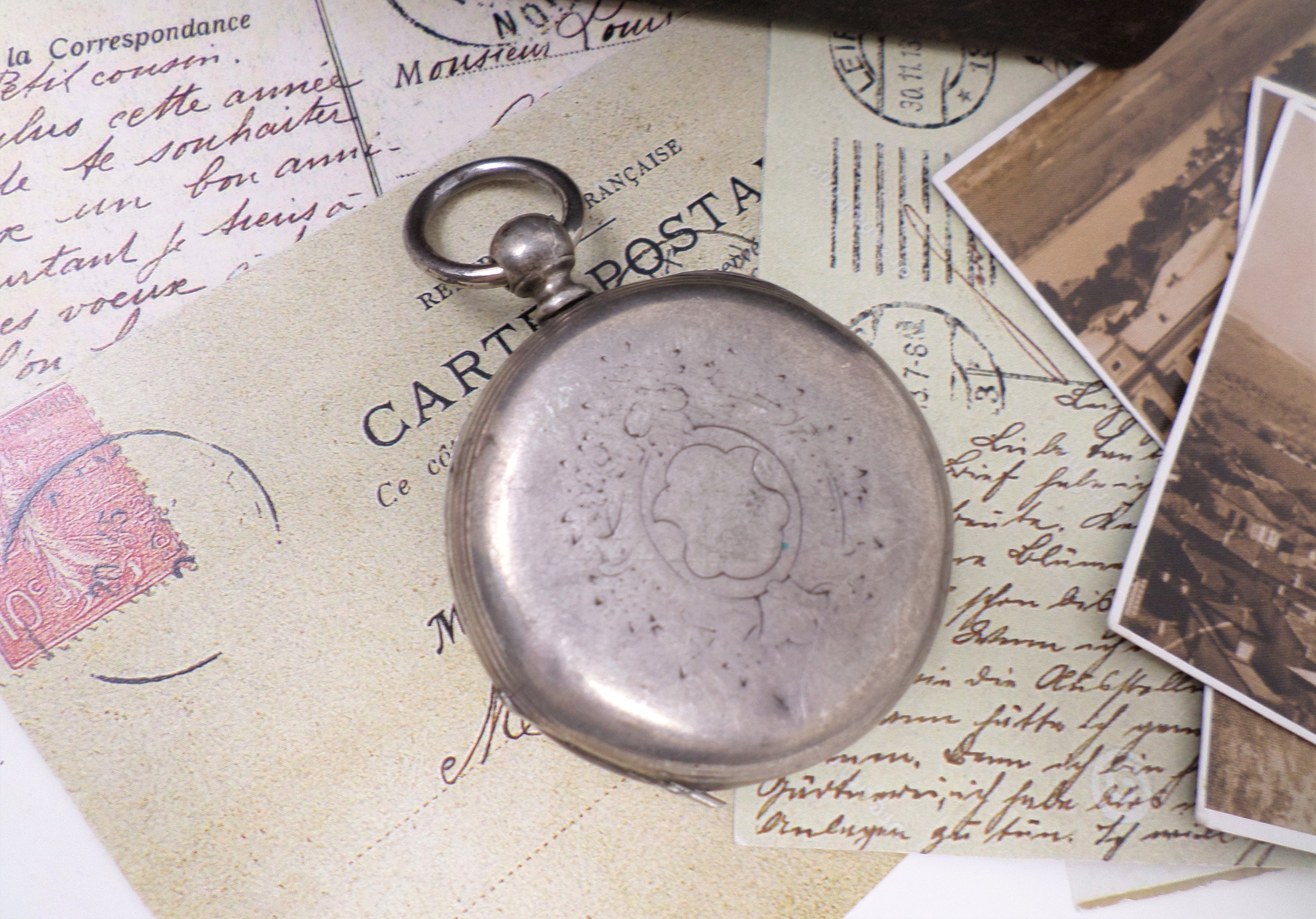 Antique Key Wind Pocket Watch With Porcelain Dial and Silver - Etsy