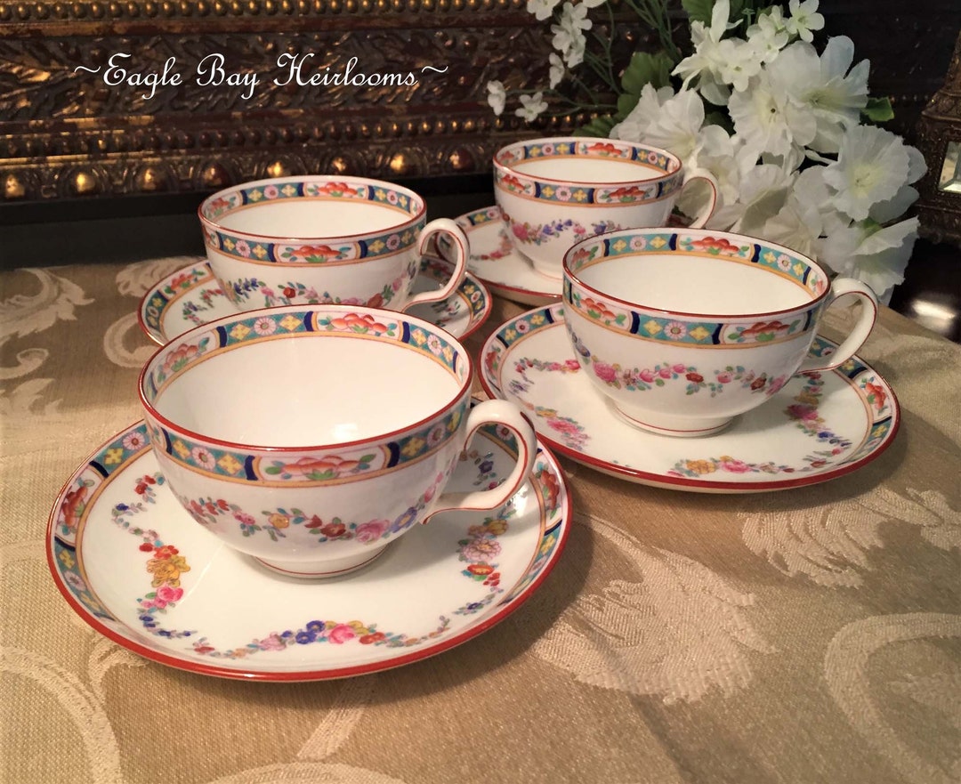 Set/4 Teacups & Saucers, Antique Mintons "minton Rose" Pattern A4807 ...