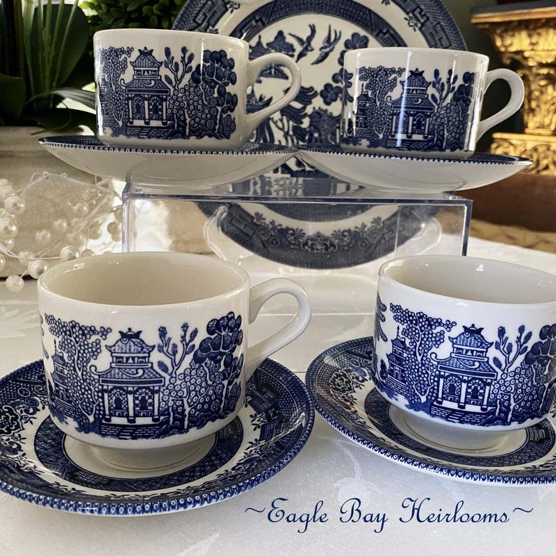 Blue Willow Tea Set - Etsy